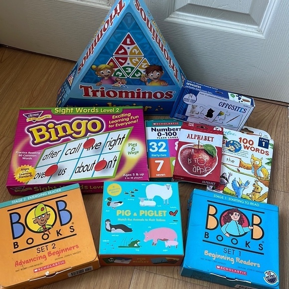 Toys | Educational Pack Match Alphabet Numbers Bob Books Bingo Sight ...